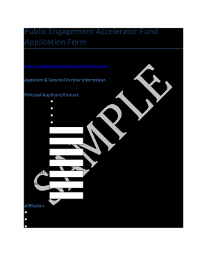 Fillable Online Public Engagement Accelerator Fund Application Form Fax Email Print - pdfFiller
