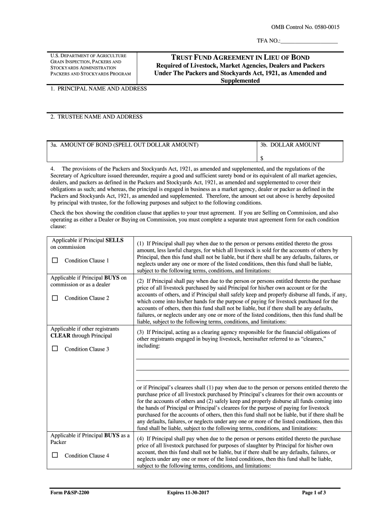 Fillable Online U.S. USDA Form usda-p-sp-2200 - U.S. Federal Forms Fax ...