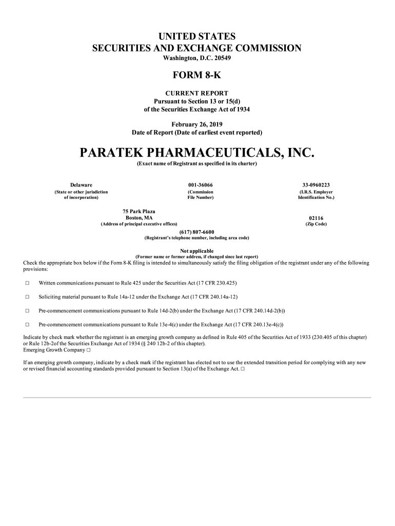 Fillable Online Download PDF - Paratek Pharmaceuticals, Inc. Fax Email ...