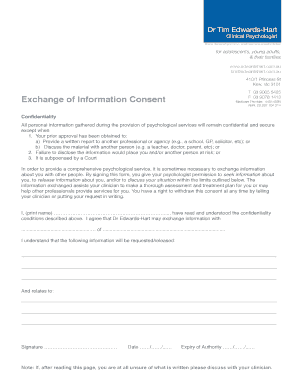 Fillable Online Information exchange consent form Fax Email Print ...