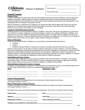 Fillable Online Patient Name: Patient Date of Birth: General Consent ... Fax Email Print - pdfFiller