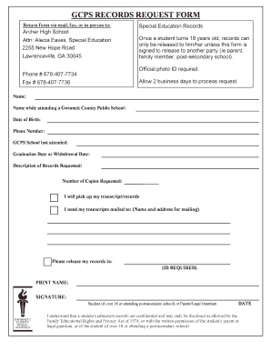Fillable Online SPED RECORDS RELEASE FORM.pdf Fax Email Print - pdfFiller