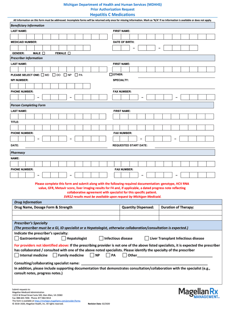Fillable Online MI Hepatitis C Agents Form Fax Email Print - pdfFiller