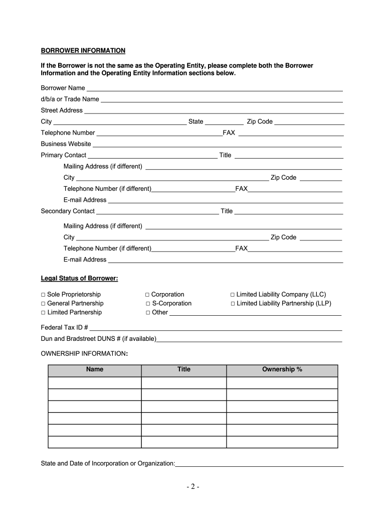 Fillable Online LDC Commercial Loan Application Document Fax Email ...