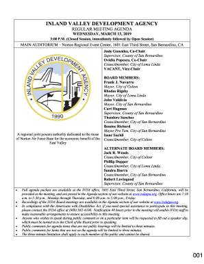 Fillable Online IVDA Board - Inland Valley Development Agency Fax Email ...