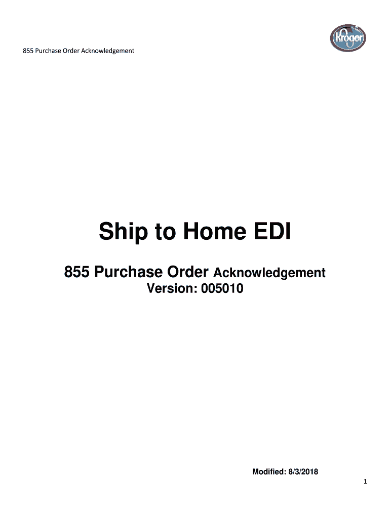 Fillable Online 855 Purchase Order Acknowledgment - edifice Fax Email ...