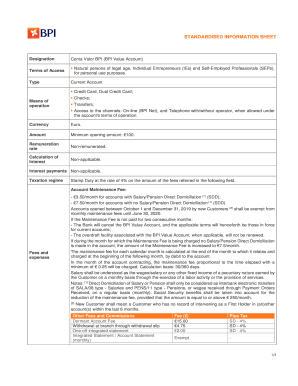 Fillable Online STANDARDISED INFORMATION SHEET Fax Email Print - pdfFiller