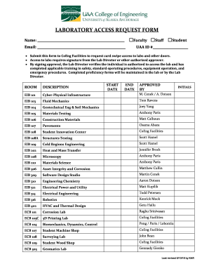 Fillable Online LABORATORY ACCESS REQUEST FORM Fax Email Print - pdfFiller