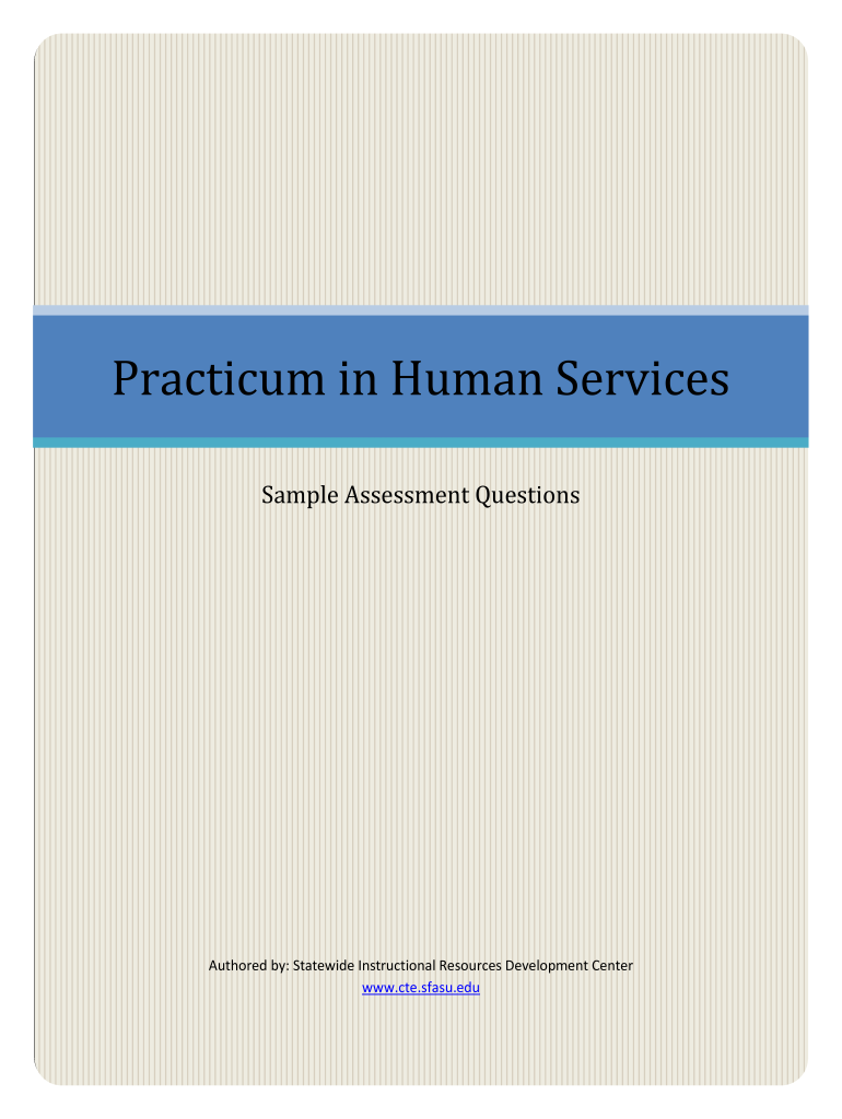 Fillable Online Practicum in Human Services. Sample Assessment ...