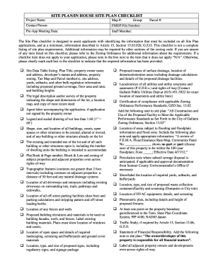 Fillable Online SITE PLAN/IN HOUSE SITE PLAN CHECKLIST Fax Email Print ...