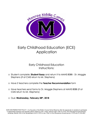 Fillable Online Early Childhood Education (ECE) Application Fax Email ...