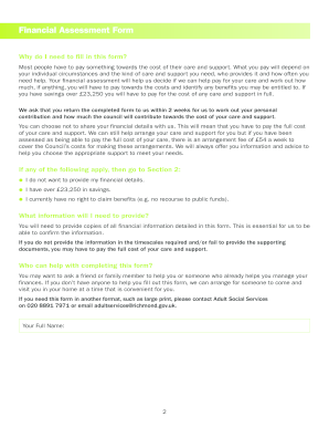 Fillable Online Financial Assessment Form - Richmond Fax Email Print ...