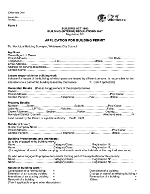 Fillable Online Building Permit Application Form updated.doc Fax Email ...