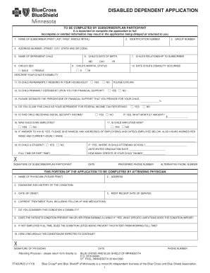 Fillable Online DISABLED DEPENDENT APPLICATION. forms-and-publications ...