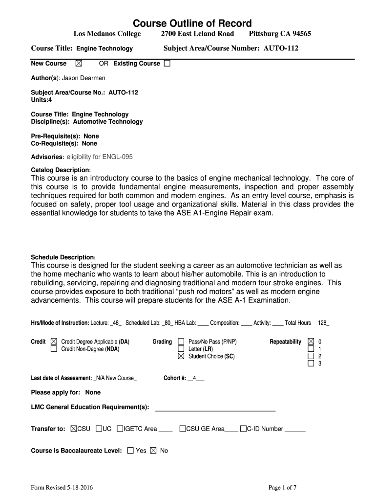 Fillable Online Fillable Online Course Title: College Success Fax Email ...