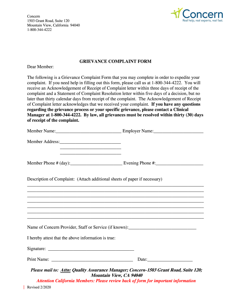 Fillable Online 3.10-om-grievance-complaint-form-clients.doc Fax Email Print - pdfFiller
