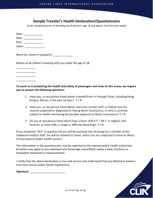 Fillable Online FREE 9+ Sample Travel Health Forms in PDFMS Word Fax ...