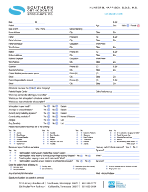 Fillable Online child patient form - SOS Braces Fax Email Print - pdfFiller