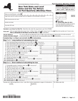 Fillable Online Monthly filer forms (Form ST-809 series) - Tax.ny.gov ...