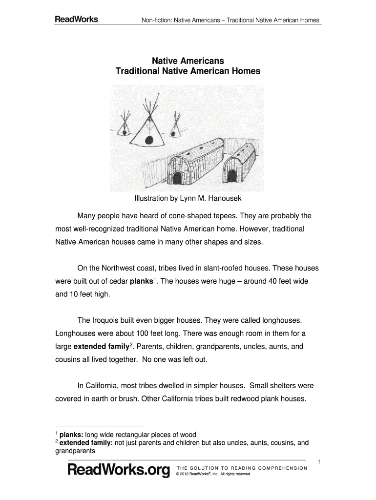 Fillable Online Native Americans - Traditional Native American Homes ...
