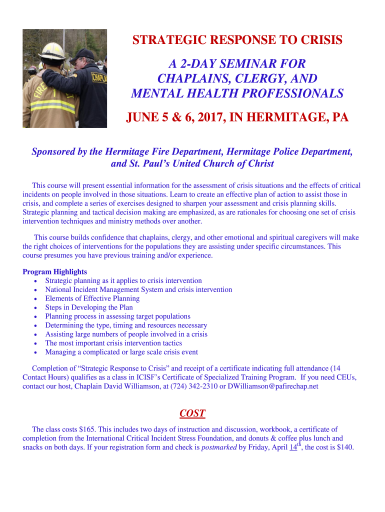 Fillable Online STRATEGIC RESPONSE TO CRISIS Fax Email Print - pdfFiller