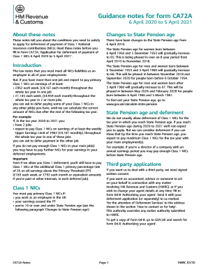 Fillable Online CA72A Notes - Guidance notes for form CA72A Fax Email ...