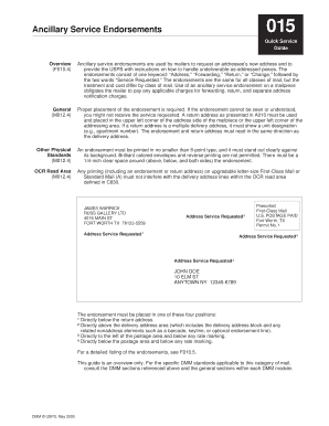 Fillable Online Ancillary Service Endorsements Fax Email Print - pdfFiller