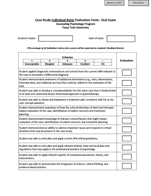 Fillable Online Oral Exam Evaluation Form Fax Email Print - pdfFiller