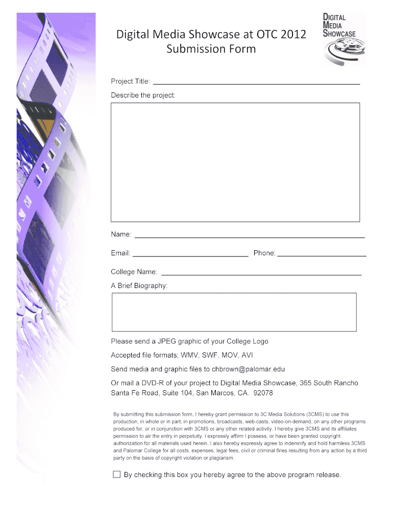 Fillable Online Digital Media Showcase at OTC 2012 Fax Email Print ...