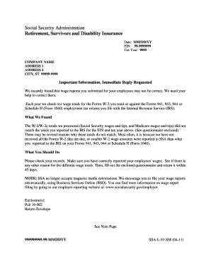 Fillable Online ssa Discrepant Notice Sample Website Fax Email Print ...