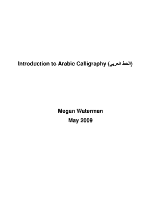 Fillable Online Introduction to Arabic Calligraphy () Fax Email Print ...
