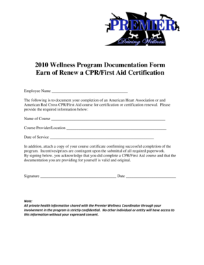 Fillable Online Earn or Renew a CPR/First Aid Certification Fax Email ...