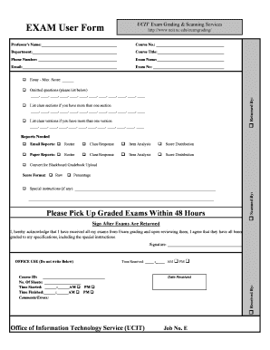 Fillable Online webapps uc Exam User Form - Secondary Education - Earth ...