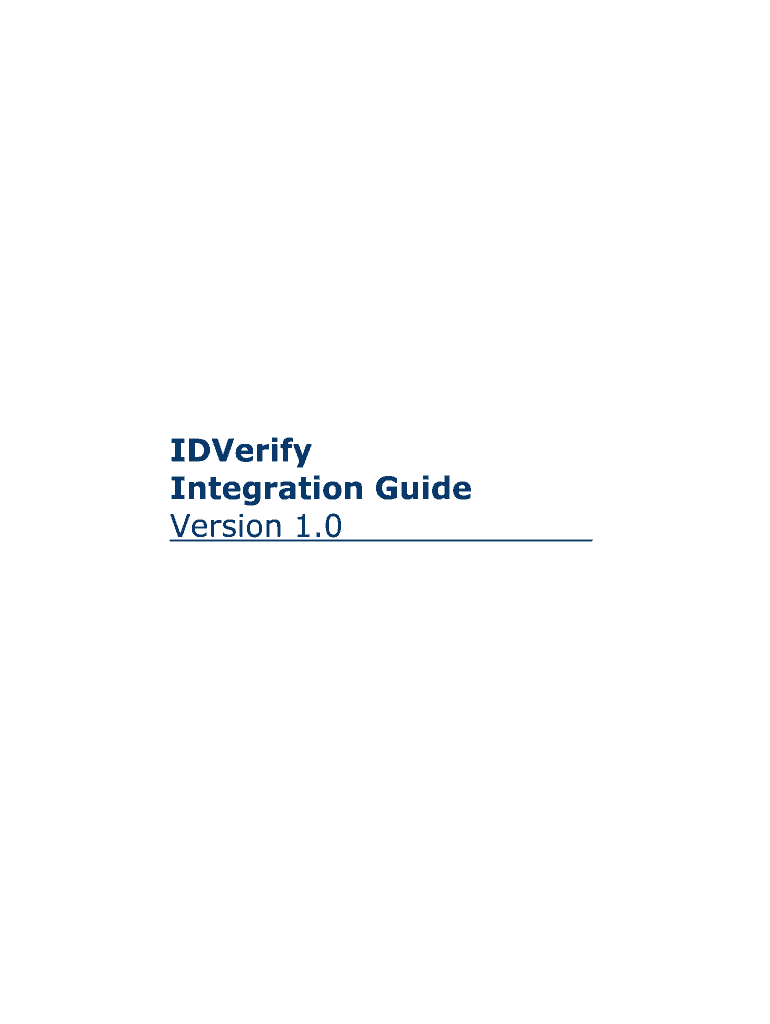 Fillable Online IDVerify Integration Guide Fax Email Print - pdfFiller
