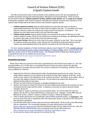 Fillable Online Council of Science Editors (CSE) A Quick Citation Guide ...