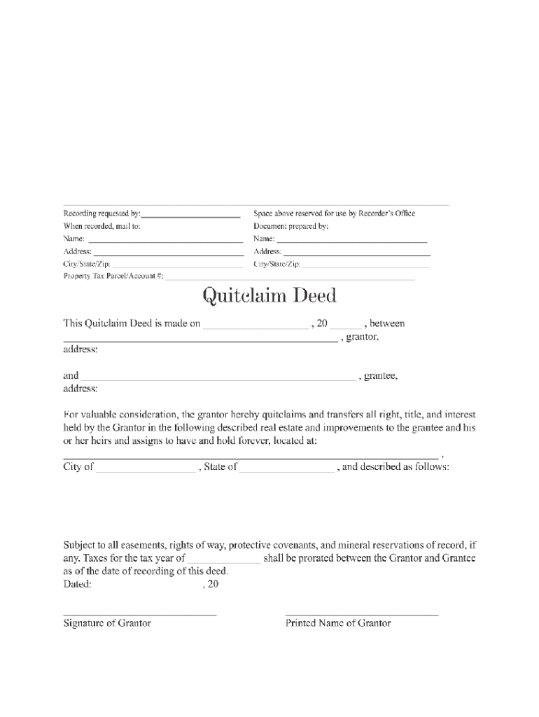 Free Printable Quit Claim Deed Missouri Printable Word Searches