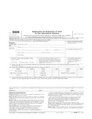 Fillable Online irs Form 8809 (Rev. July 2004 ) - IRS - irs Fax Email ...