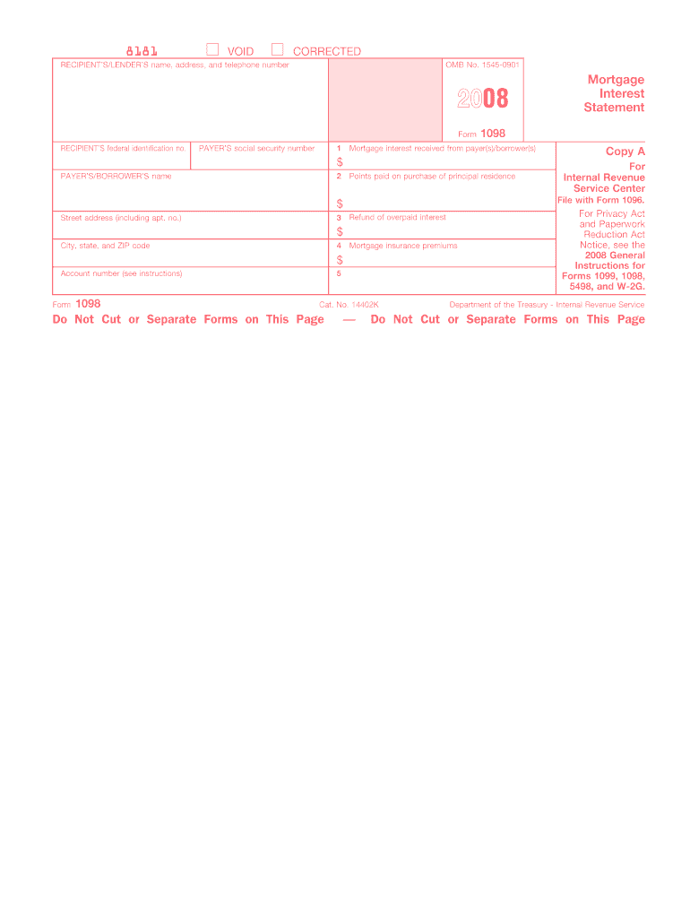 1098 2008: Fill out & sign online | DocHub