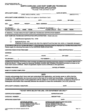 LEAD CERTIFICATION APPLICATION - North Carolina - Epi Publichealth Nc ...