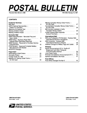 Postal Bulletin 21939 - February 13, 1997 - Lcpshome - Fill and Sign ...
