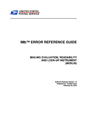 Fillable Online ribbs usps IMb ERROR REFERENCE GUIDE MAILING ...