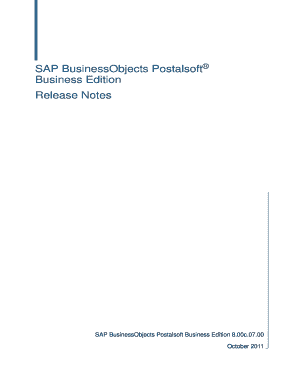 Fillable Online SAP BusinessObjects Postalsoft Business Edition ... - SAP Help Portal Fax Email ...