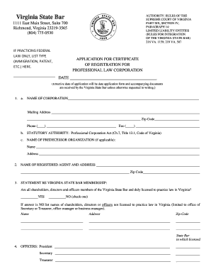 Fillable Online vsb virginia state bar applicaton for amended ...