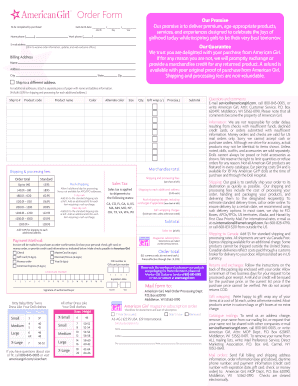 Fillable Online Printable order form - American Girl Fax Email Print ...