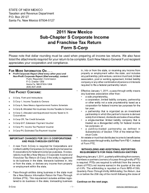 New Mexico Fillable S Corporation Tax Forms - Fill and Sign Printable ...
