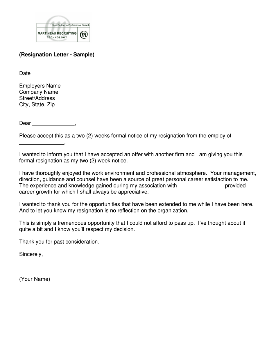 Electronic 2 Weeks Notice Letter electronic-2-weeks-notice-letter