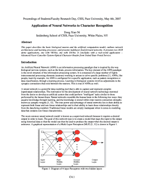 Fillable Online csis pace Application of Neural Networks to Character Recognition - csis pace ...
