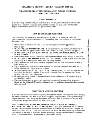 Fillable Online does ssa 3368 bk have to be completed online form Fax ...