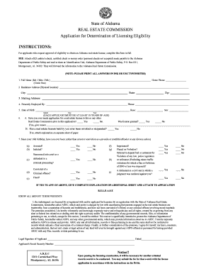 Fillable Online State of Alabama Real Estate Commission Fax Email Print ...