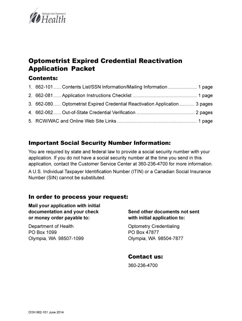 Fillable Online Optometrist Expired Credential Reactivation Fax Email ...